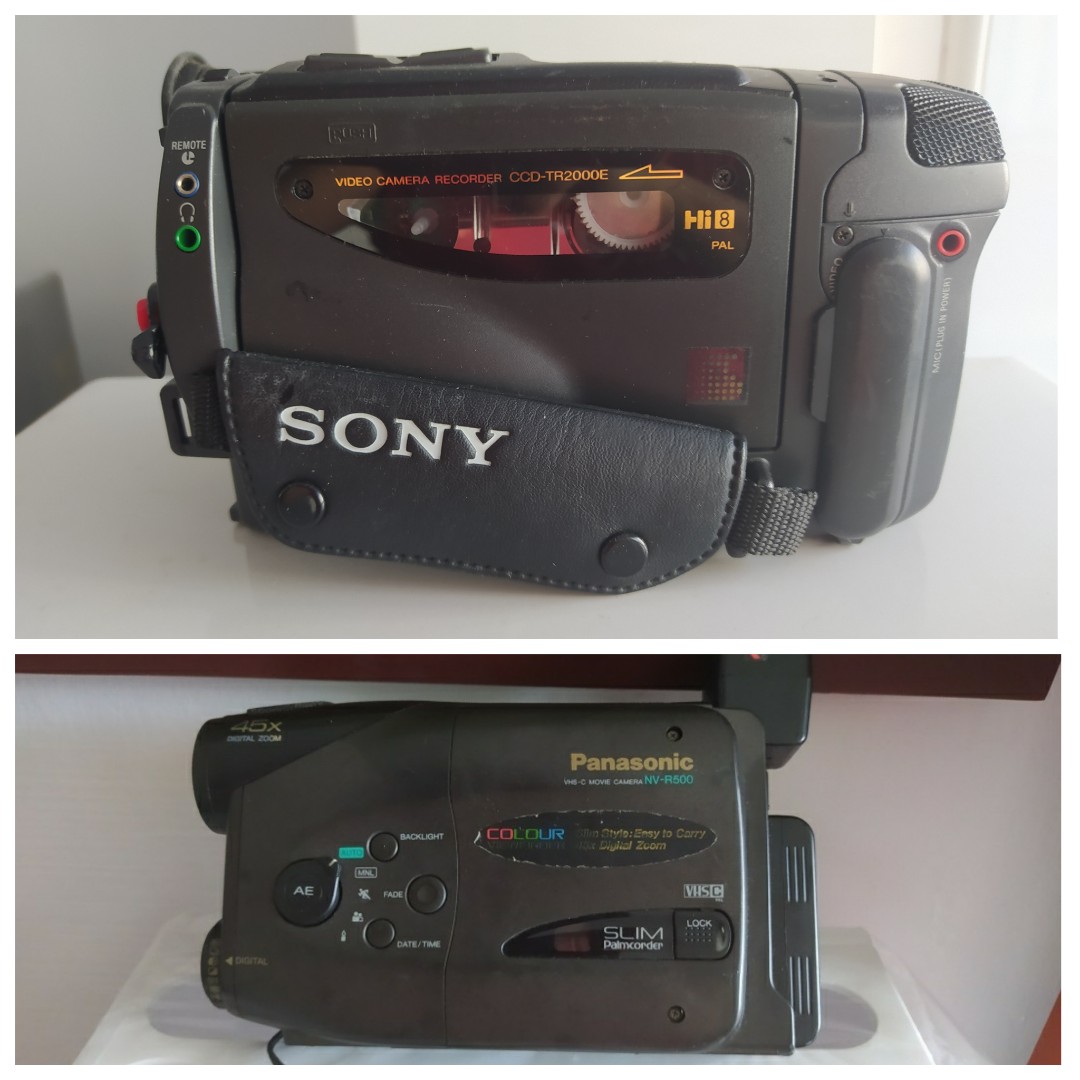 Camera #73..Vintage Sony Hi 8..Panasonic cam corder.. video camera ...