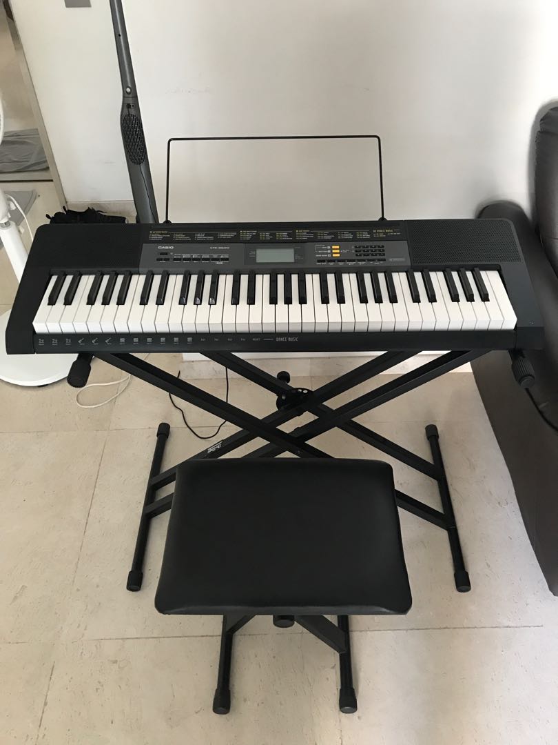 Casio Keyboard - CTK 2500 with stand, stool and adapter, Hobbies & Toys, Music & Media, Musical ...