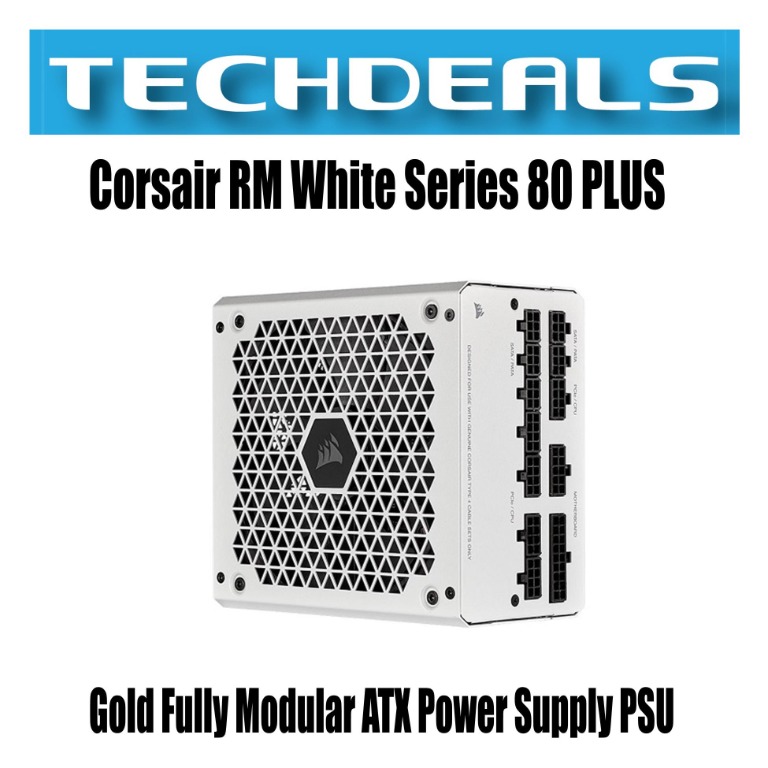 Corsair RM White Series 80 PLUS Gold Fully Modular ATX Power Supply PSU ...