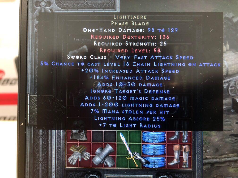 D2R - lightsaber lightsabre phase blade, Video Gaming, Gaming ...