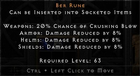 D2R Ber Rune, Video Gaming, Video Games, Others on Carousell