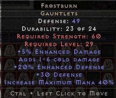 D2R Frostburn Gauntlets, Video Gaming, Gaming Accessories, In-Game ...
