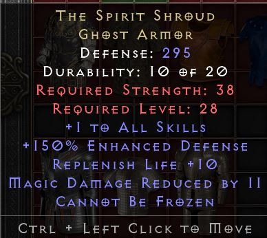 D2R The Spirit Shroud Ghost Armour, Video Gaming, Gaming Accessories ...