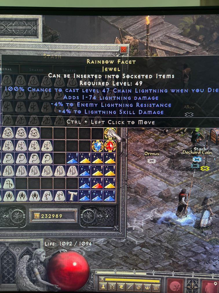(Diablo 2) Lightning rainbow facet, Video Gaming, Gaming Accessories ...