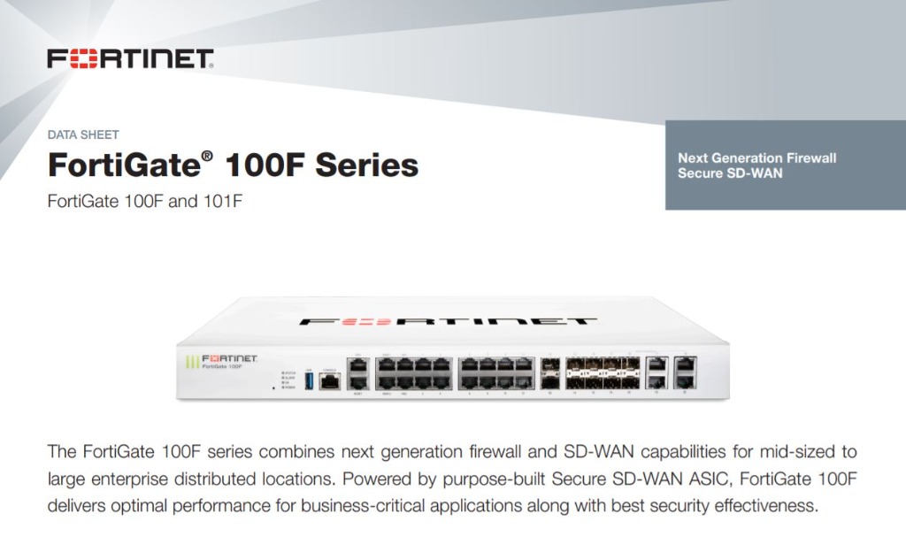 Fortinet FortiGate FG 100F Next-Gen Firewall plus 24x7 FortiCare and ...