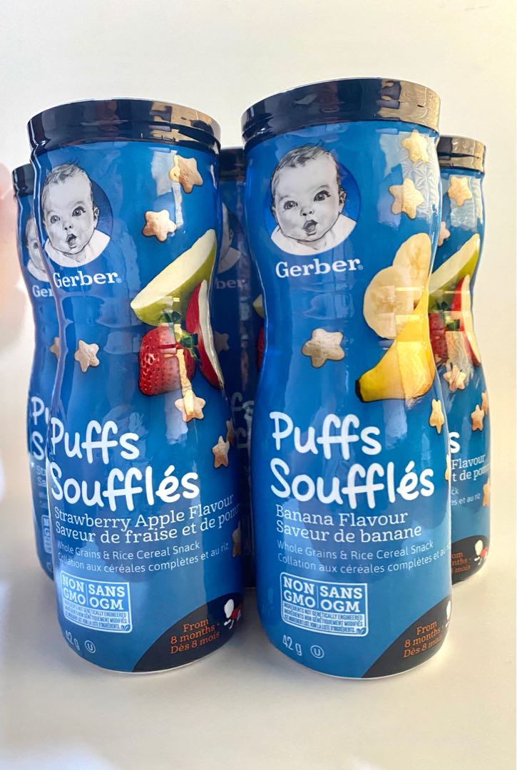 Gerber Puffs Whole Grains & Rice Cereal Snack 42 g, Babies & Kids ...
