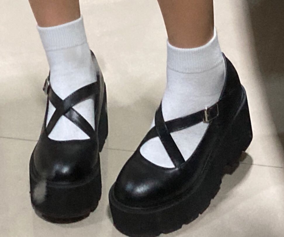 Gothic alt high heels chunky lolita shoes, Women's Fashion, Footwear ...