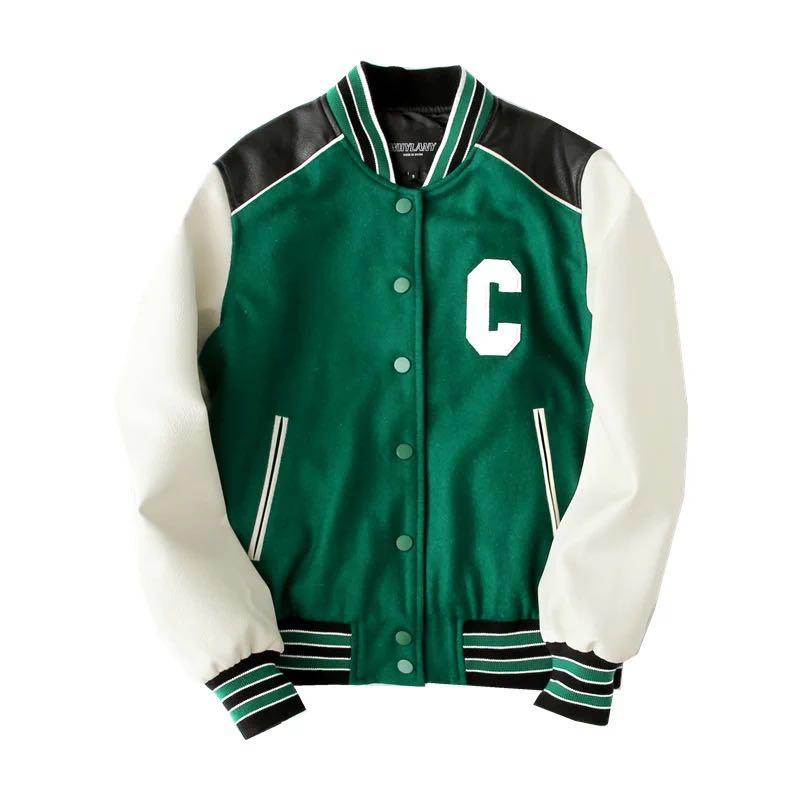 Green Varsity Jacket, Women's Fashion, Coats, Jackets and Outerwear on ...