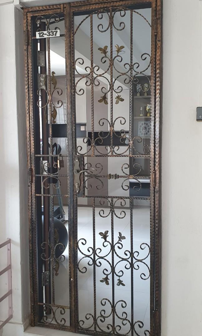 HDB wrought iron gate, Furniture & Home Living, Security & Locks, Locks ...
