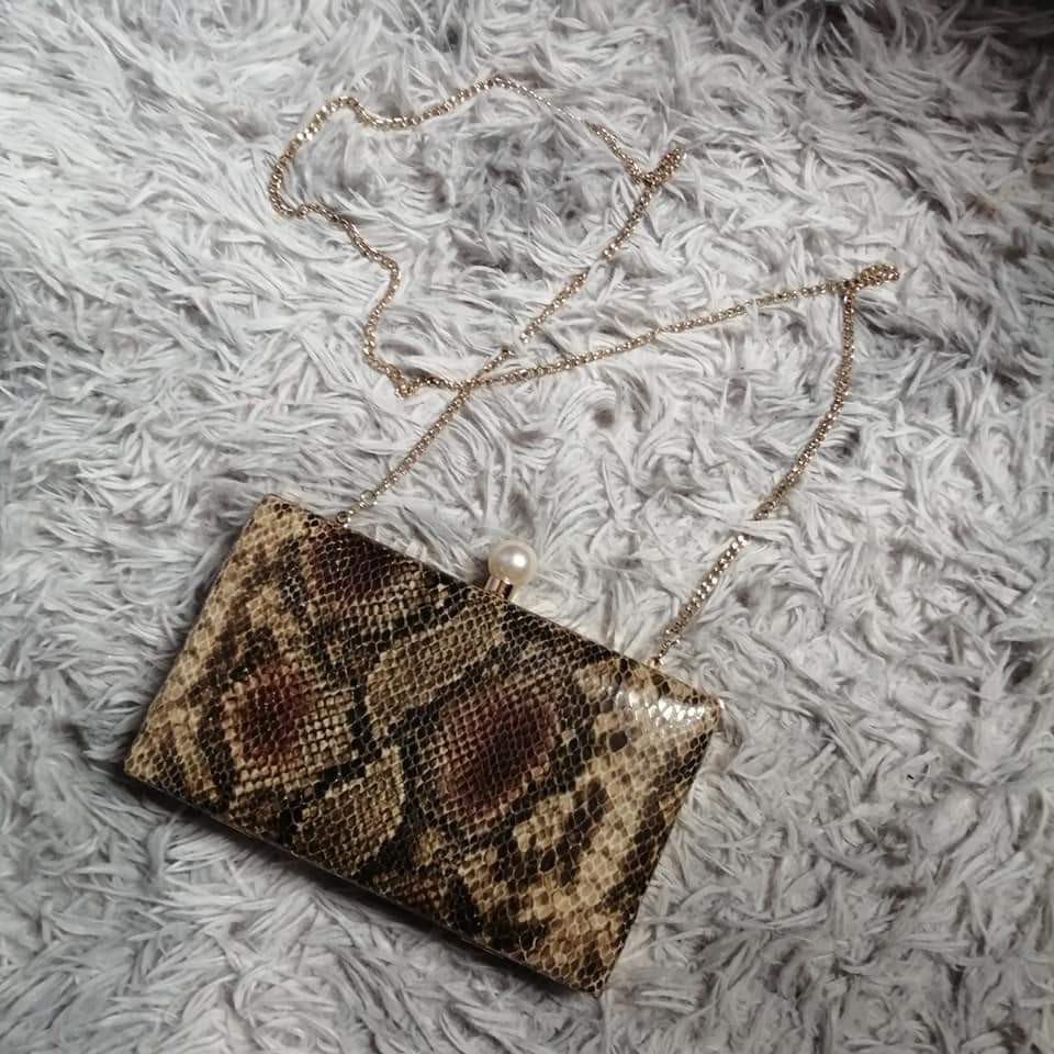H&M snake skin clutch/sling bag, Women's Fashion, Bags & Wallets ...