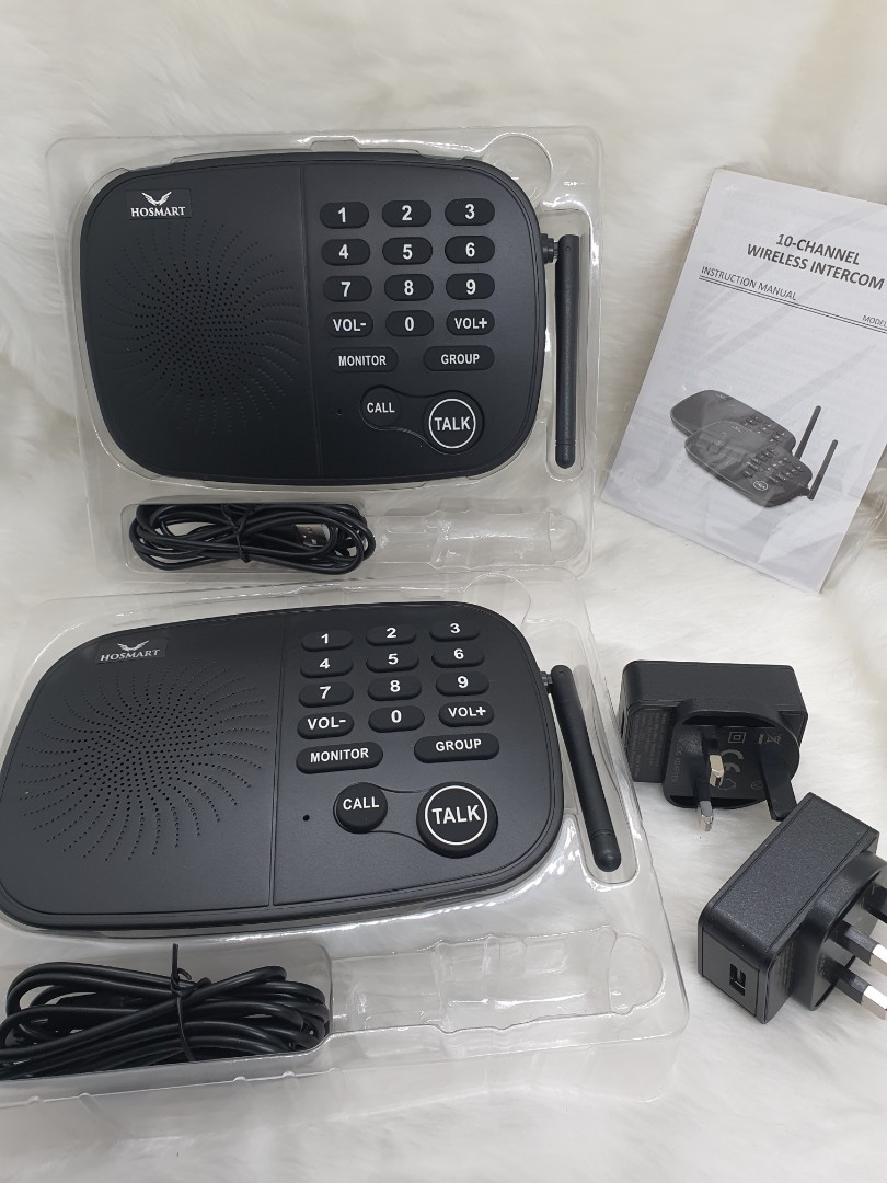 HOSMART Wireless Intercom System 1/2 Mile Long Range 10-Channel ...