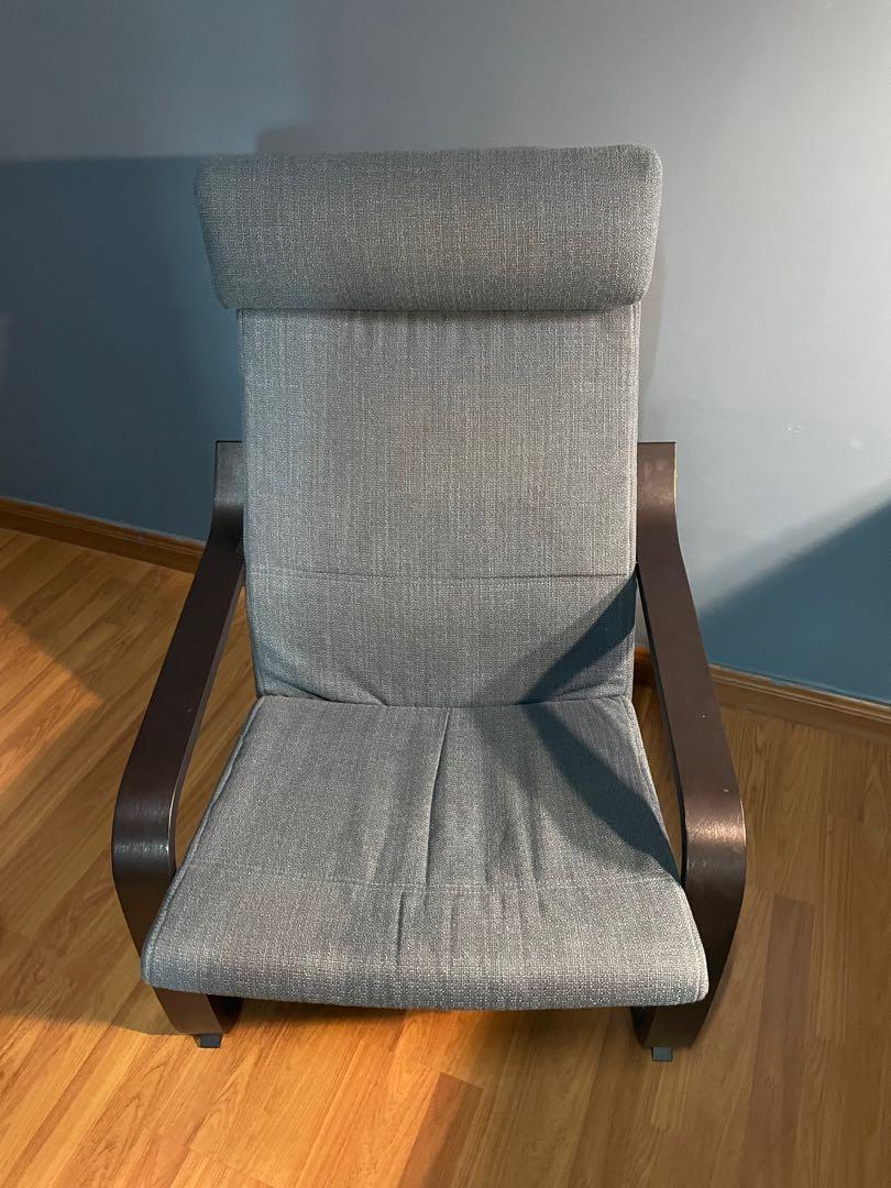 IKEA POANG Armchair and Footstool, Furniture & Home Living, Furniture ...