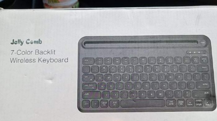 Jelly Comb Colour Backlit Wireless Keyboard Computers Tech Parts Accessories Computer