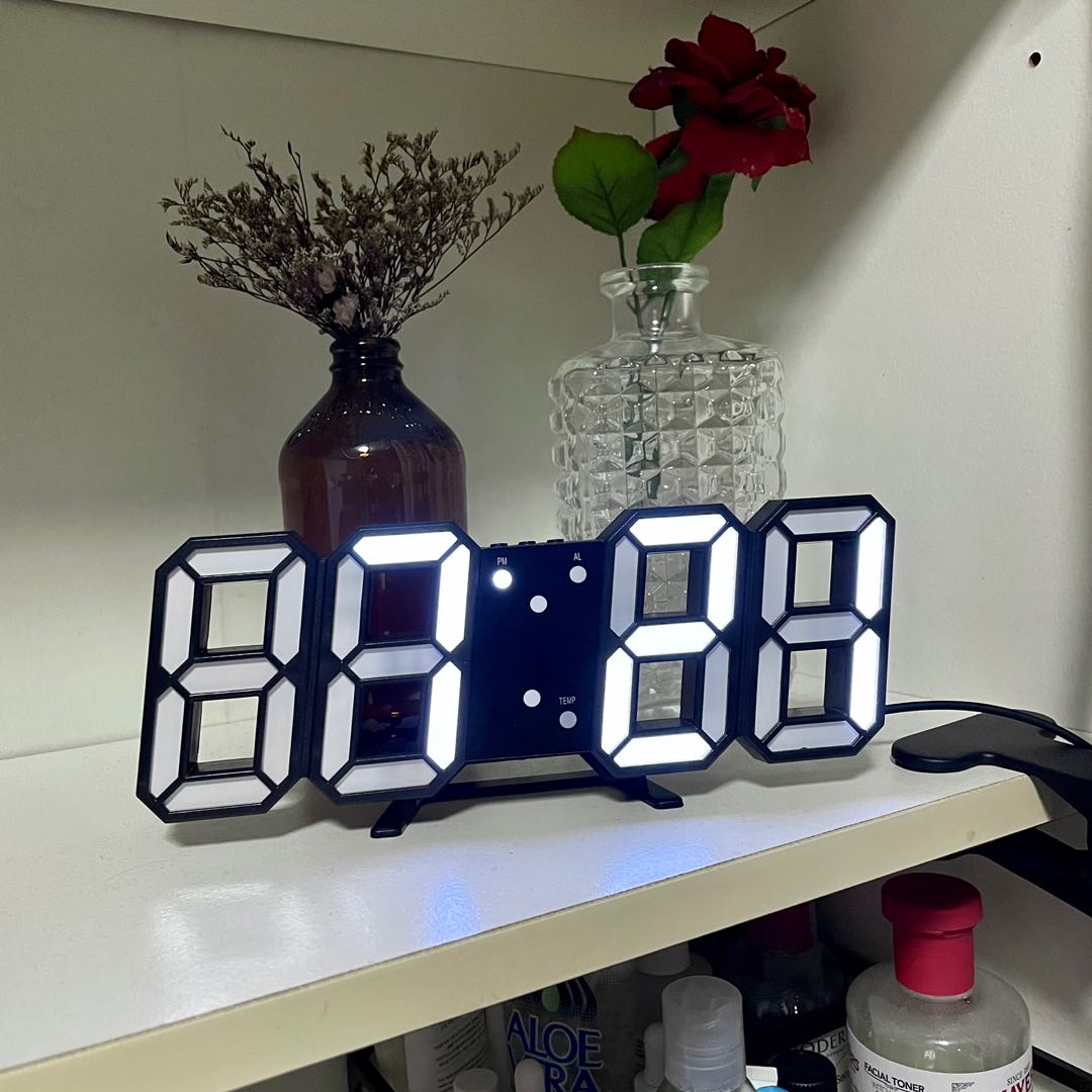 Korean LED Clock, Furniture & Home Living, Home Decor, Clocks on Carousell