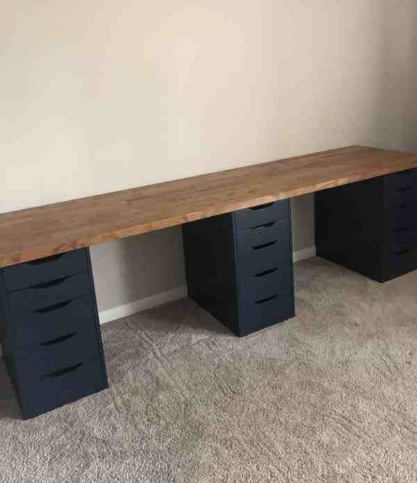 Mahogany table top and alex drawers,computer desk, Furniture & Home ...