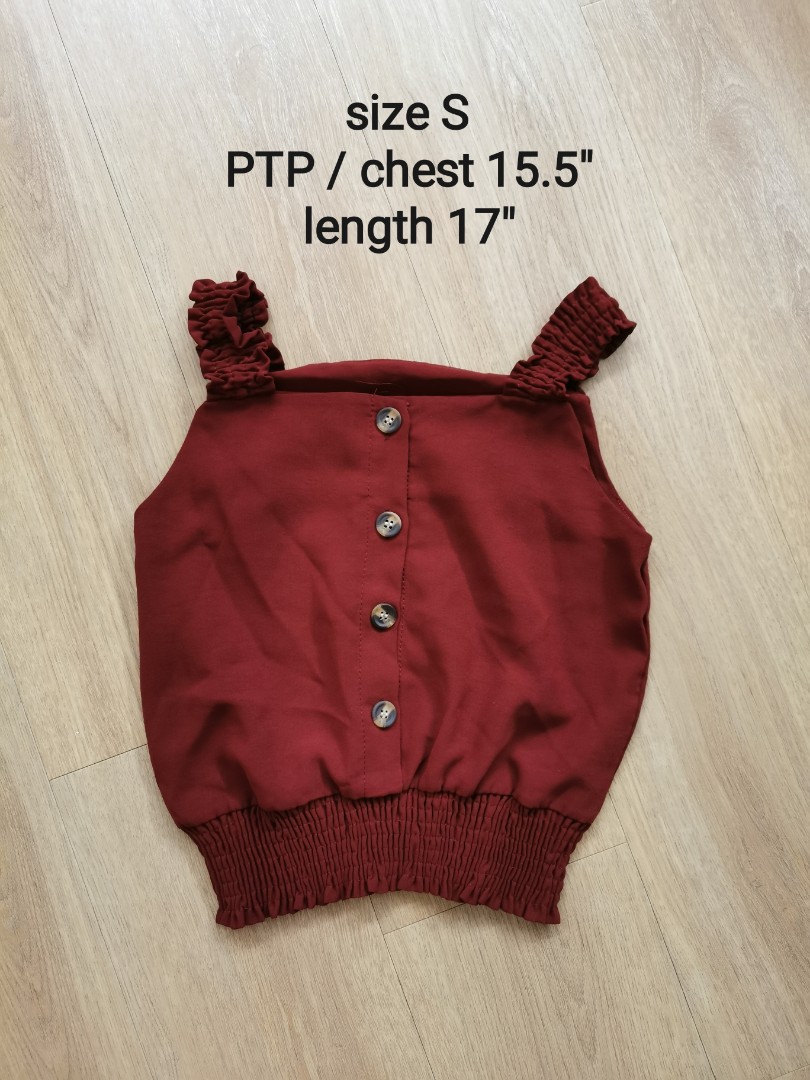 Maroon / dark red top, Women's Fashion, Tops, Sleeveless on Carousell