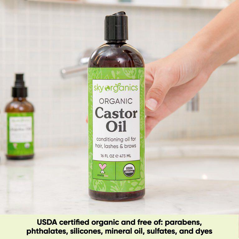 Organic Castor Oil 16oz By Sky Organics Usda Organic Cold Pressed 100