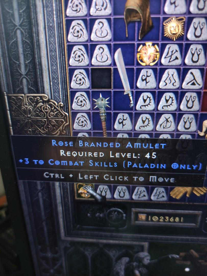 Paladin combat skill +3 amulet, Video Gaming, Video Games, Others on ...