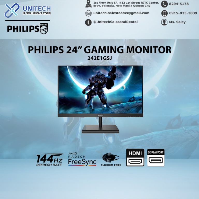 PHILIPS 24" 242E1GSJ/71 144HZ GAMING MONITOR, Computers & Tech, Parts ...