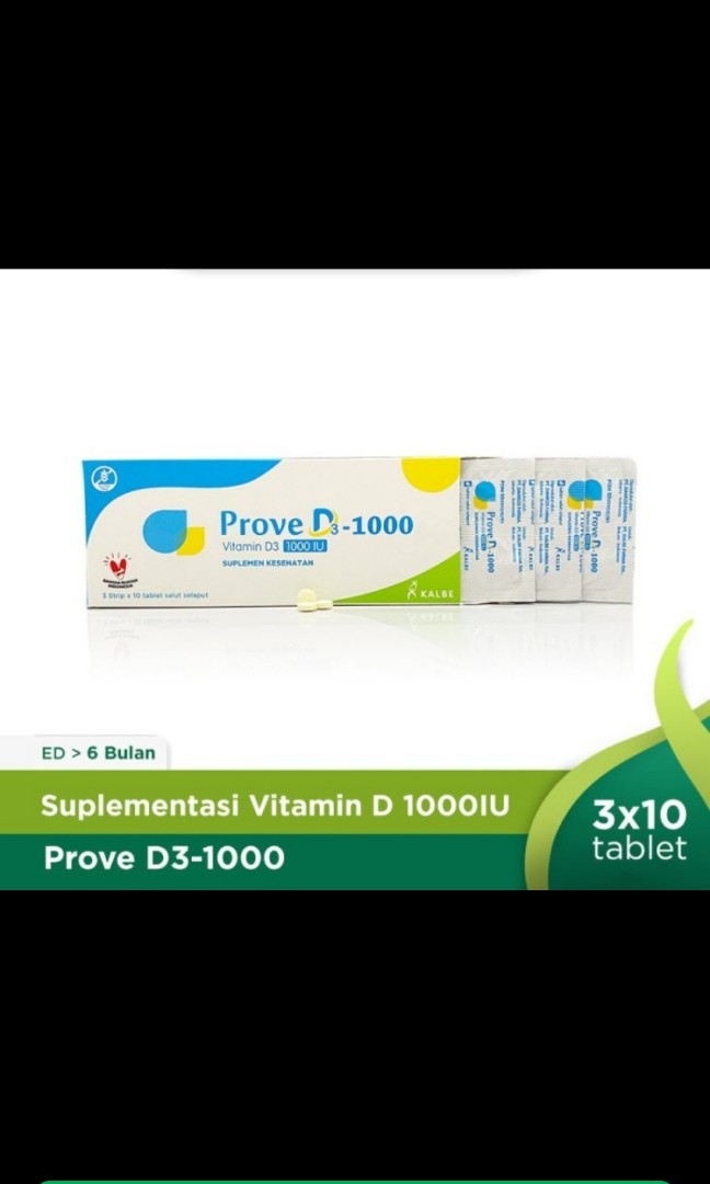 Prove D3 1000IU 1 box ( 30 Tablet ), Kesehatan & Kecantikan, Kulit ...
