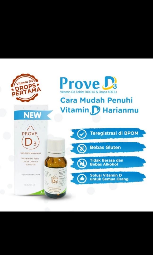 Prove D3 400IU Drop - Vitamin D3 400IU, Kesehatan & Kecantikan, Kulit ...