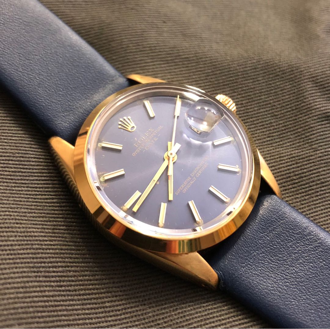 Rolex 15505 Gold-Capped Blue Dial Vintage Men Watch 34mm (Project ...