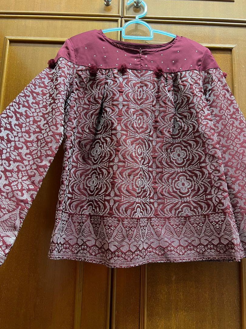Songket Blouse, Women's Fashion, Tops, Blouses on Carousell
