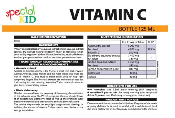Special Kid SYRUP VITAMIN C MADE IN FRANCE Eric Favre Wellness, Health ...