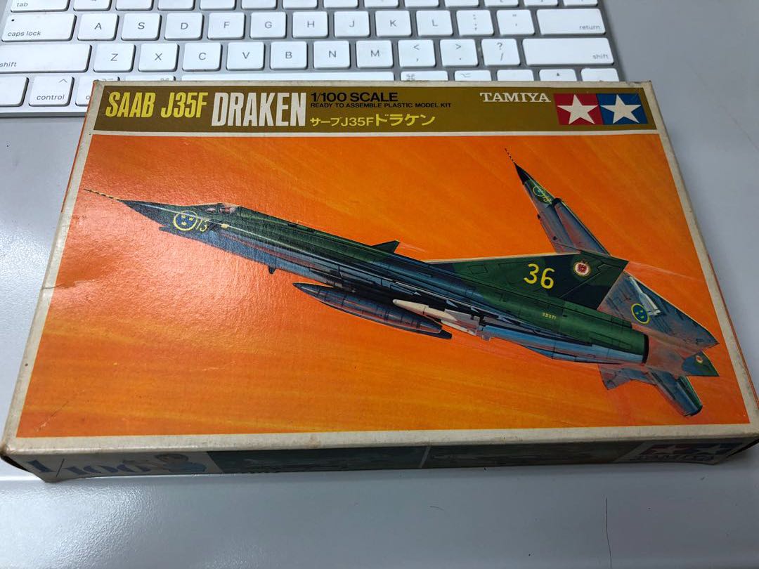 Tamiya [田宮 戰機 軍事模型 齊件] 1/100 Scale Mini Jet Series No.6 SAAB J35F ...
