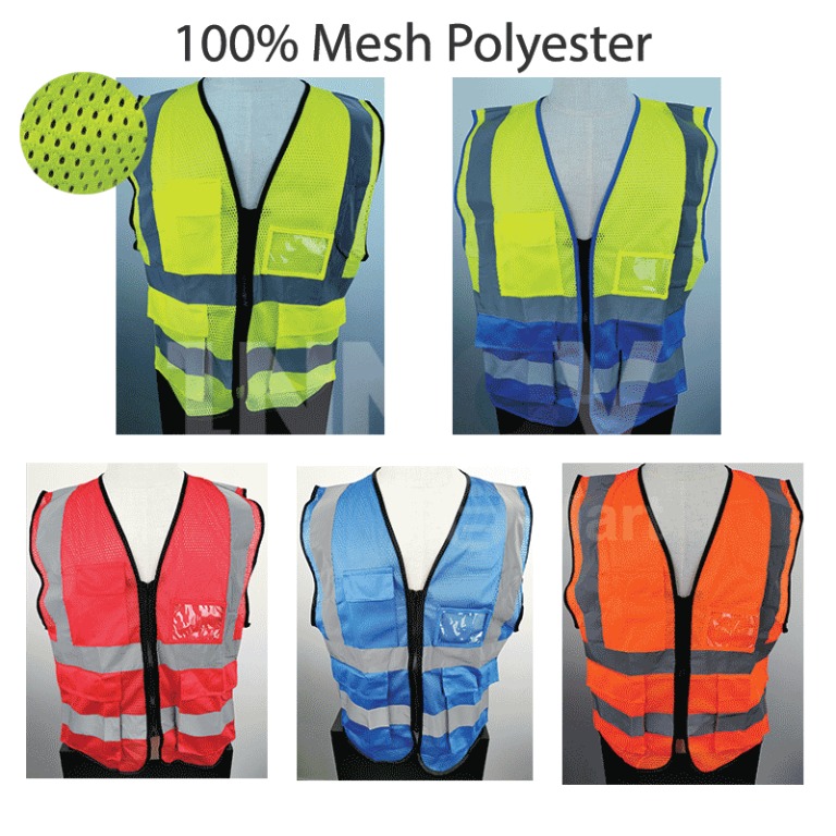 100% Mesh Polyester Safety Vest | Choose from 5 Colours in 3 Size ...