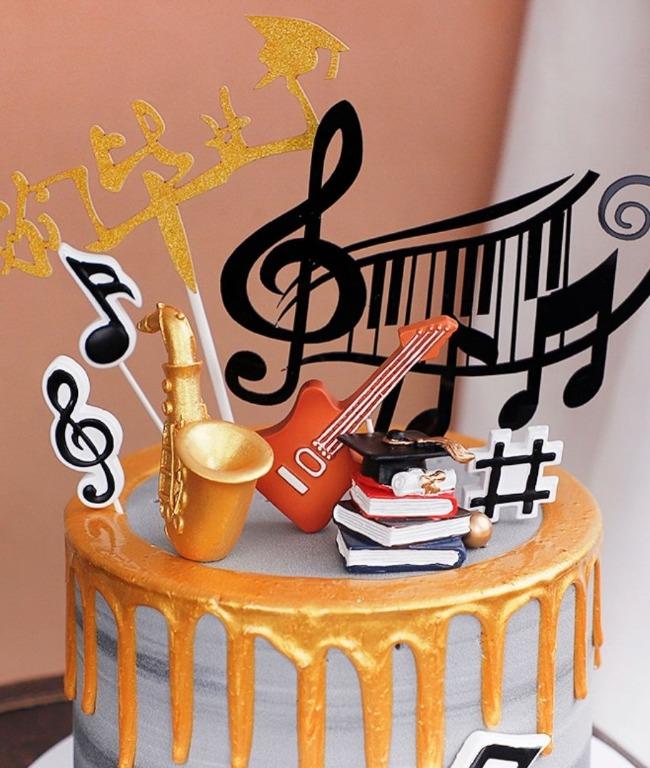 4 Types of 2D Cardboard Musical Notes / Drum set / Guitar / Music ...