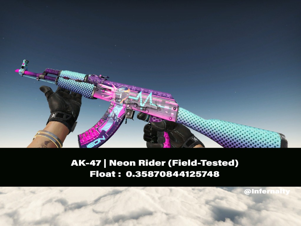 AK-47 Neon Rider FT CSGO SKINS KNIVES, Video Gaming, Gaming Accessories ...