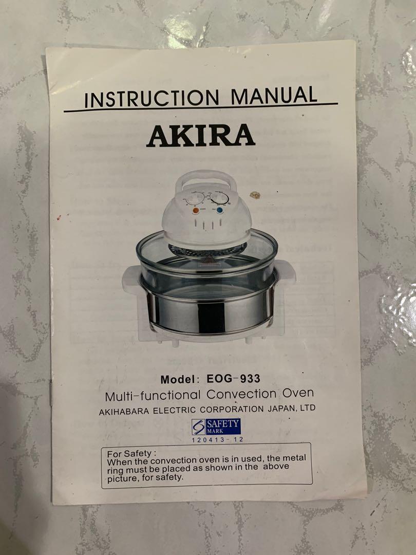 Akira Glass Convection Oven / Broiler / Airfryer, Furniture & Home ...