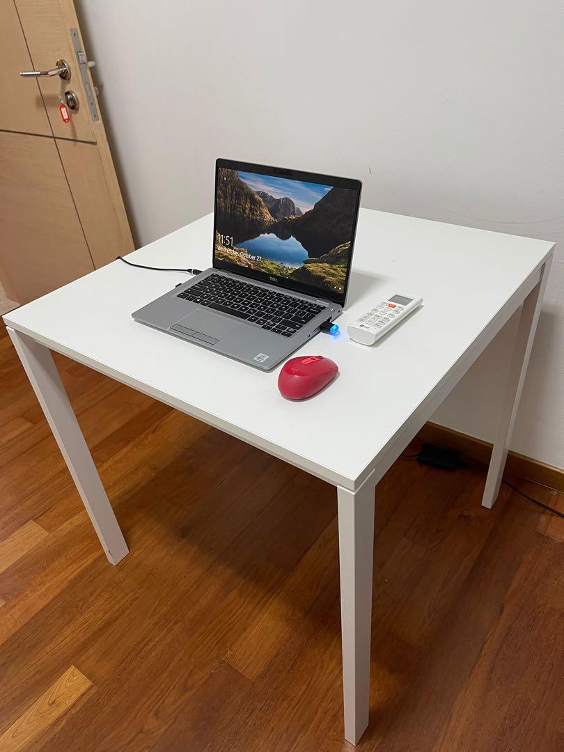 All WHITE Square DESK 80cm W X 75cm H, Furniture & Home Living ...