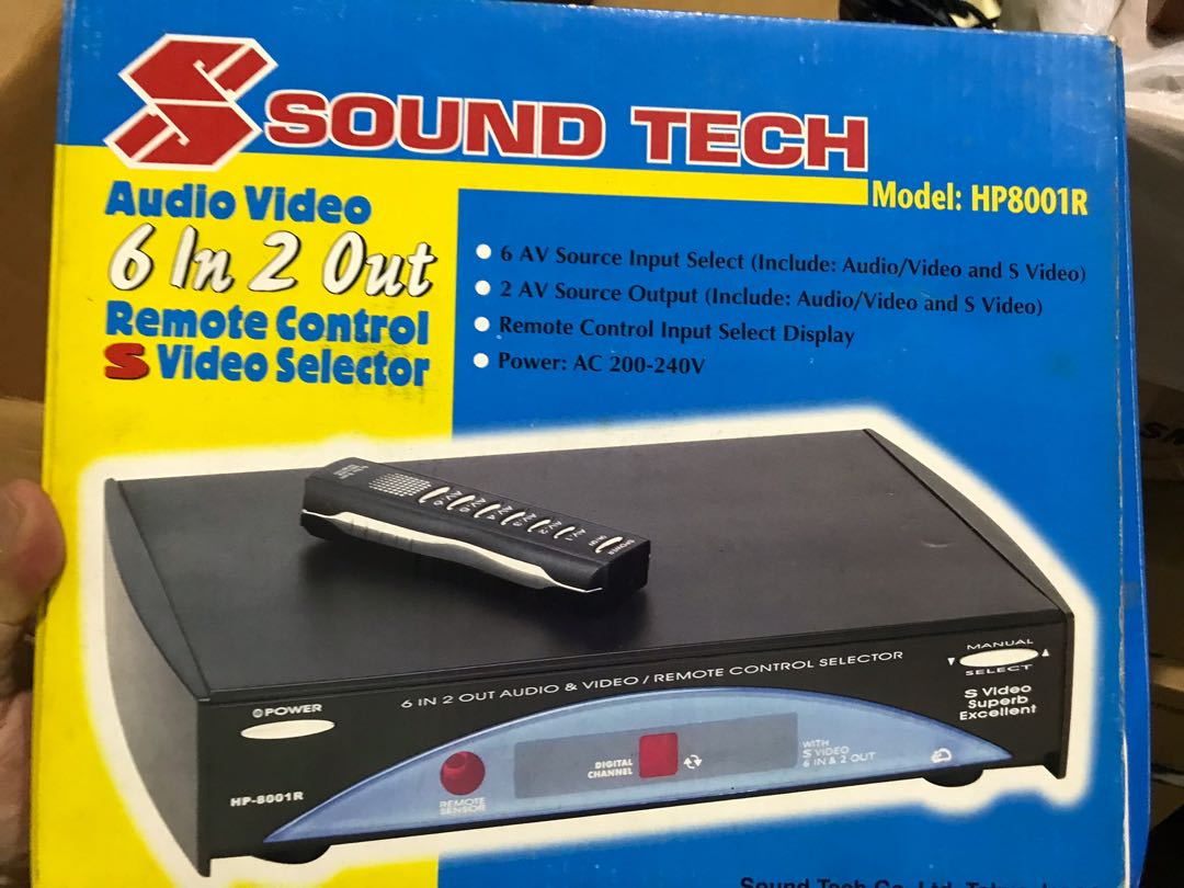 Audio Video Selector 6 in 2 out Remote Control, TV & Home Appliances ...