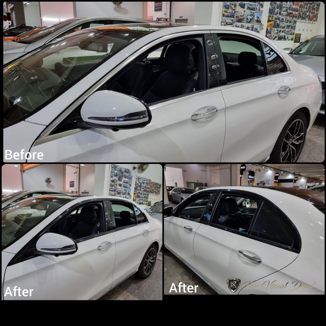 Car Wrap - Mercedes window trims dechrome wrap gloss black, Car ...