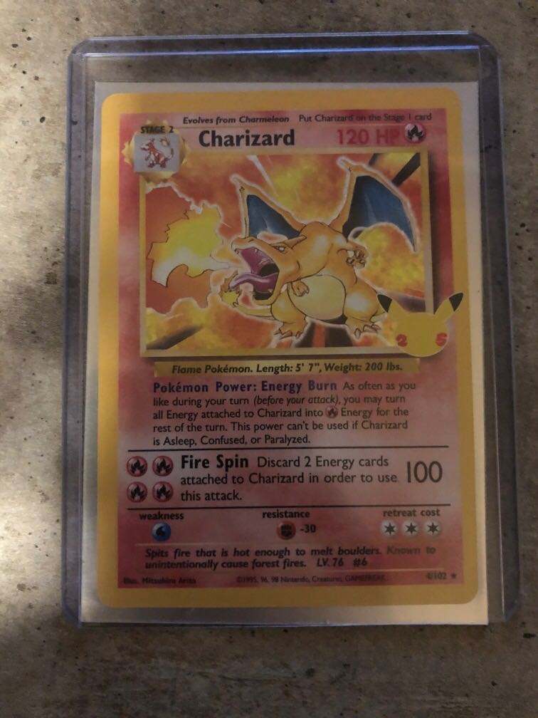Charizard pokemon tcg 25th celebrations, Hobbies & Toys, Toys & Games ...