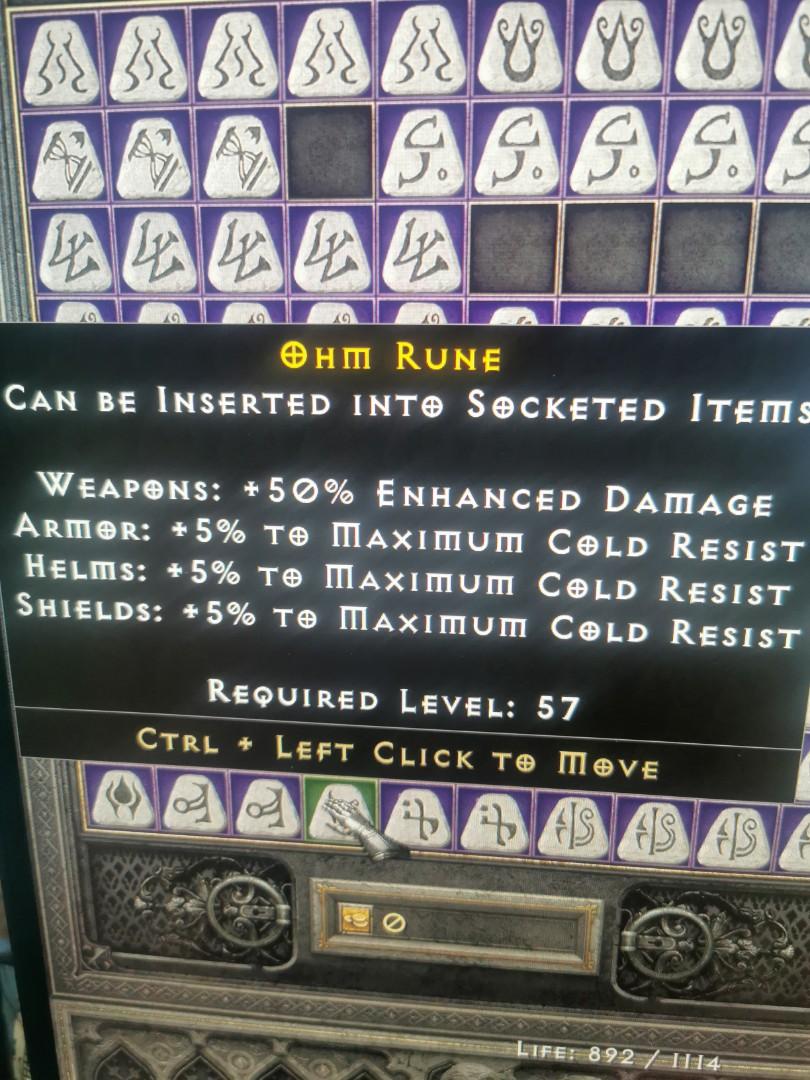 D2r OHM rune, Video Gaming, Gaming Accessories, Interactive Gaming ...