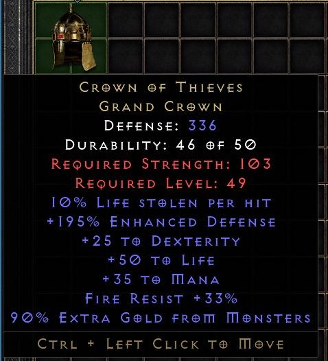 D2R - CROWN OF THIEVES, Video Gaming, Gaming Accessories, In-Game ...