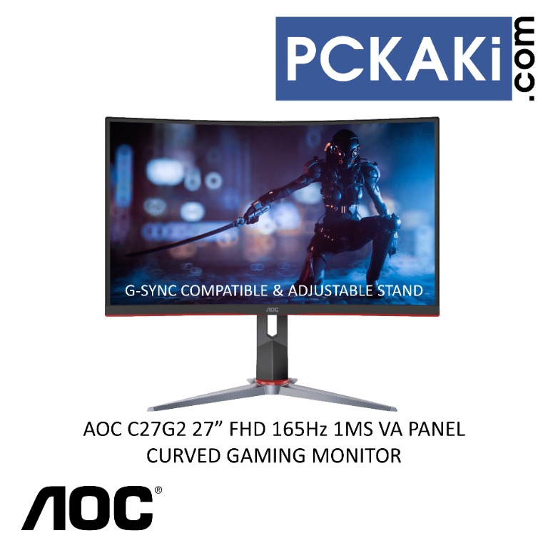 [SOLD OUT] AOC C27G2 27" FHD 165Hz 1ms VA 1500R CURVED GAMING MONITOR ...