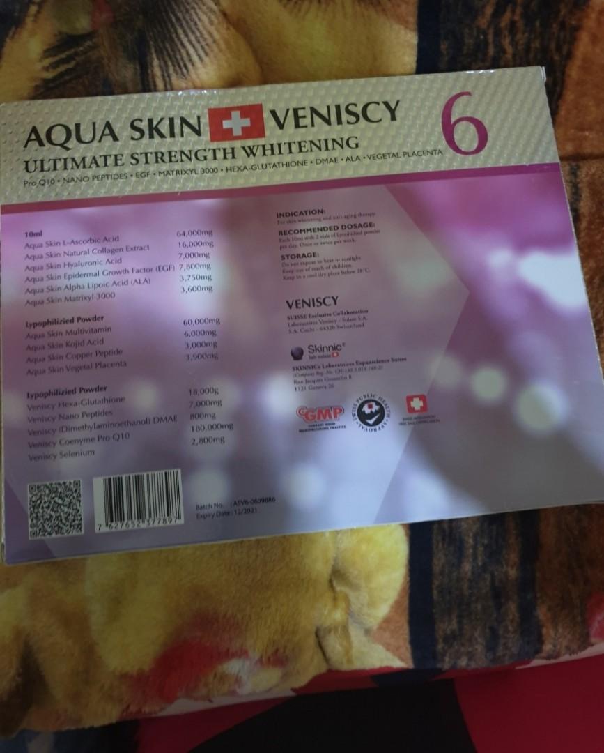 Glutathione-Vitamin C Aqua Skin Veniscy Injectables, Health & Nutrition ...