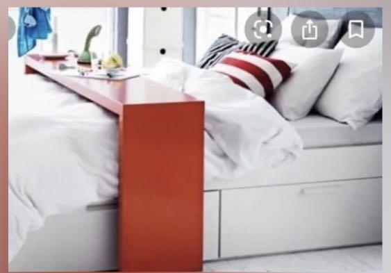 IKEA Malm Occasional Over Bed Table with Wheels, Furniture & Home ...