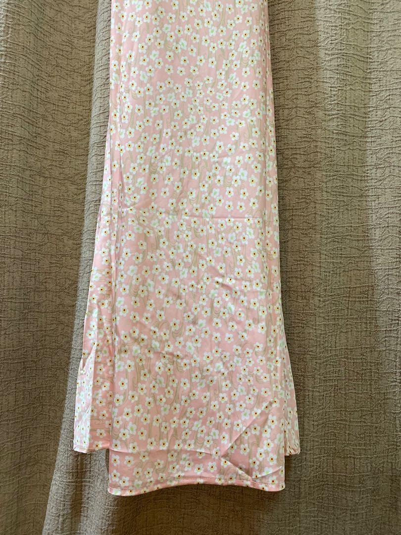 indefeir zara insp maxi floral print satin dress, Women's Fashion ...