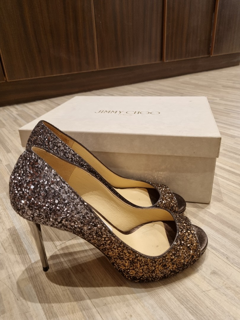 Jimmy choo Romy glitter heels, Luxury, Sneakers & Footwear on Carousell