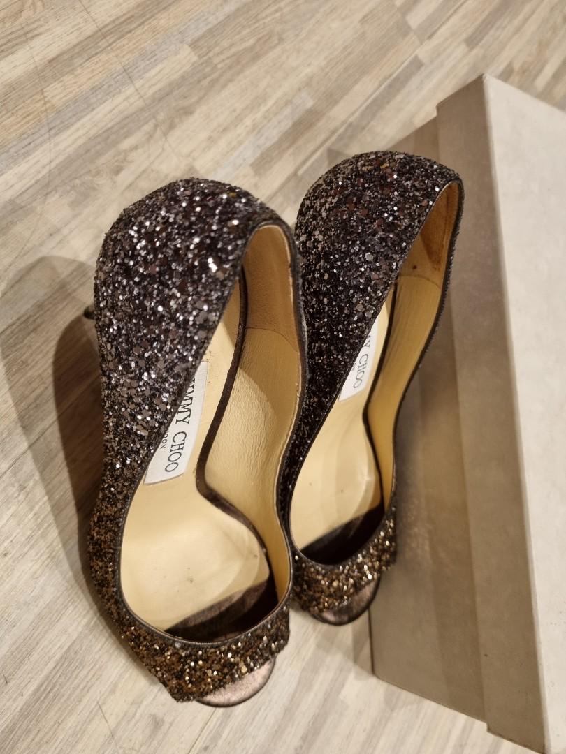Jimmy choo Romy glitter heels, Luxury, Sneakers & Footwear on Carousell