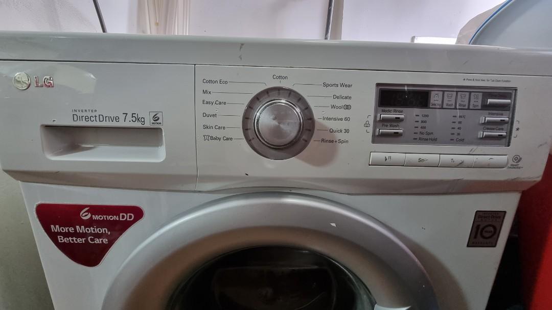 LG direct drive 7.5kg front load washer, TV & Home Appliances, Washing ...