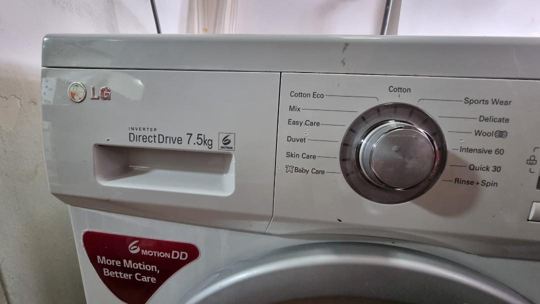 LG direct drive 7.5kg front load washer, TV & Home Appliances, Washing ...