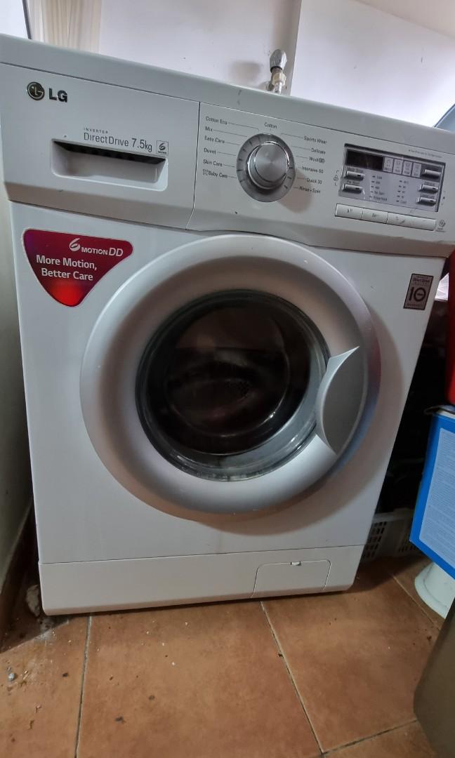 LG direct drive 7.5kg front load washer, TV & Home Appliances, Washing ...