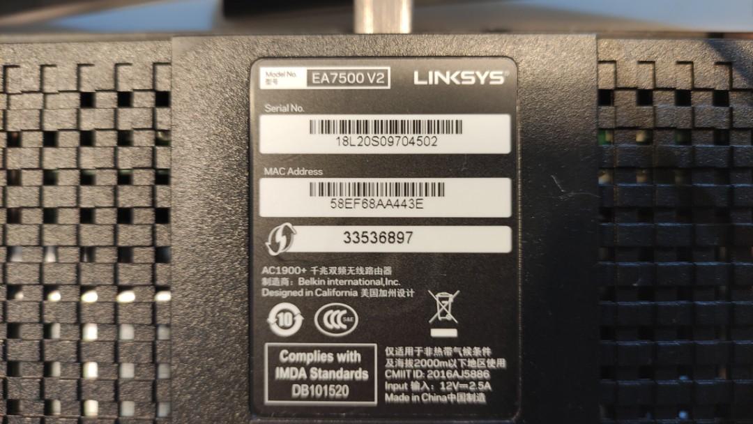 Linksys Router EA7500V2, Computers & Tech, Parts & Accessories ...