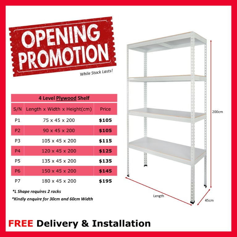 Metal Boltless Storage Rack for BTO HDB Bombshelter Storeroom ...